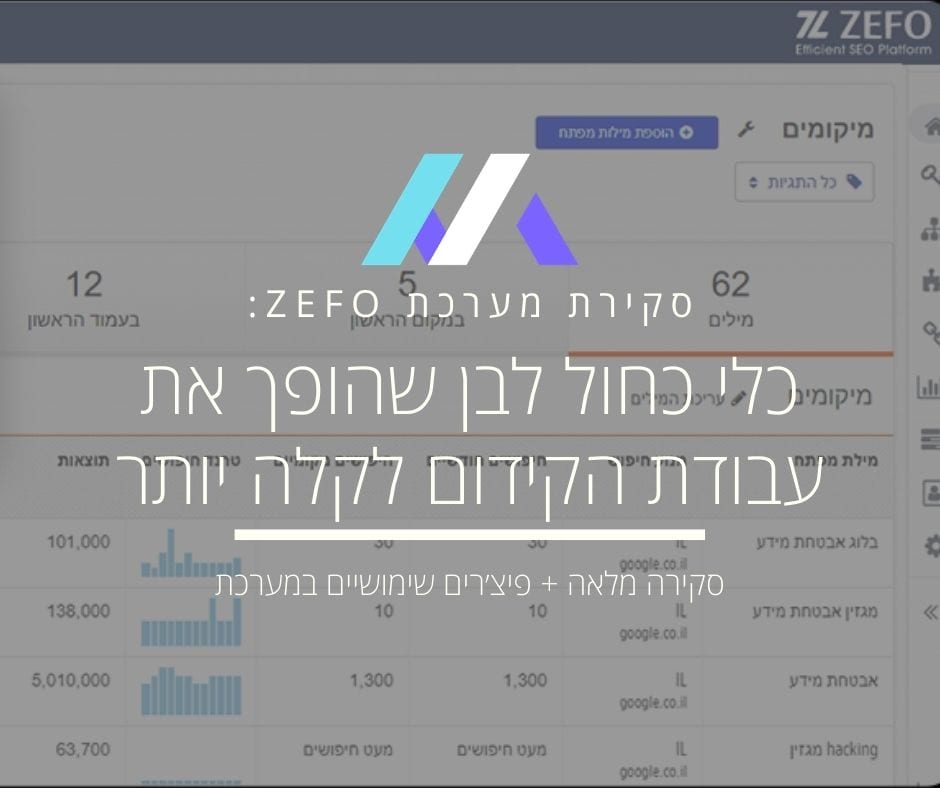 סקירת מערכת Zefo (זפו) - בדיקת מיקומים, ניהול עבודה וקישורים, ניתוח ...